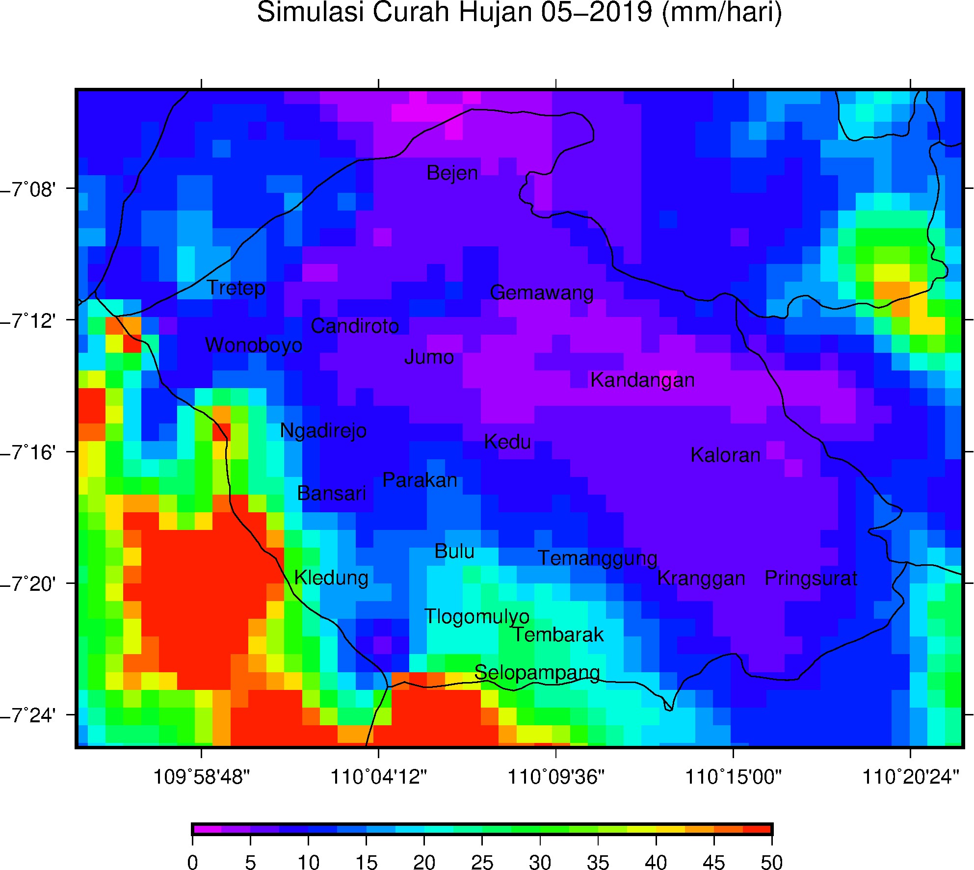 Hasil Simulasi Musiman : Peta Curah Hujan – climate.geo.ugm.ac.id