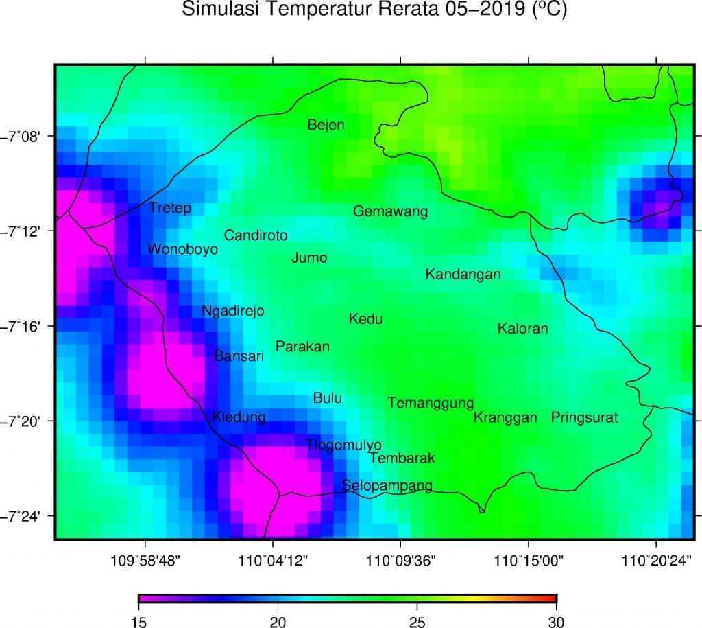 Hasil Simulasi Musiman : Peta Temperatur – climate.geo.ugm.ac.id